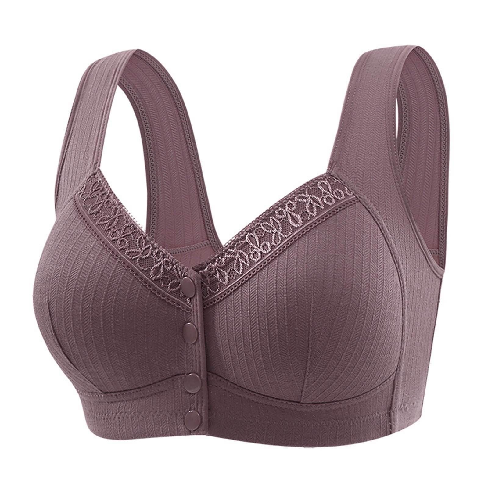 REUFTI Woman's Solid Color Front Buckle Ventilate Elastic Style Medium ...