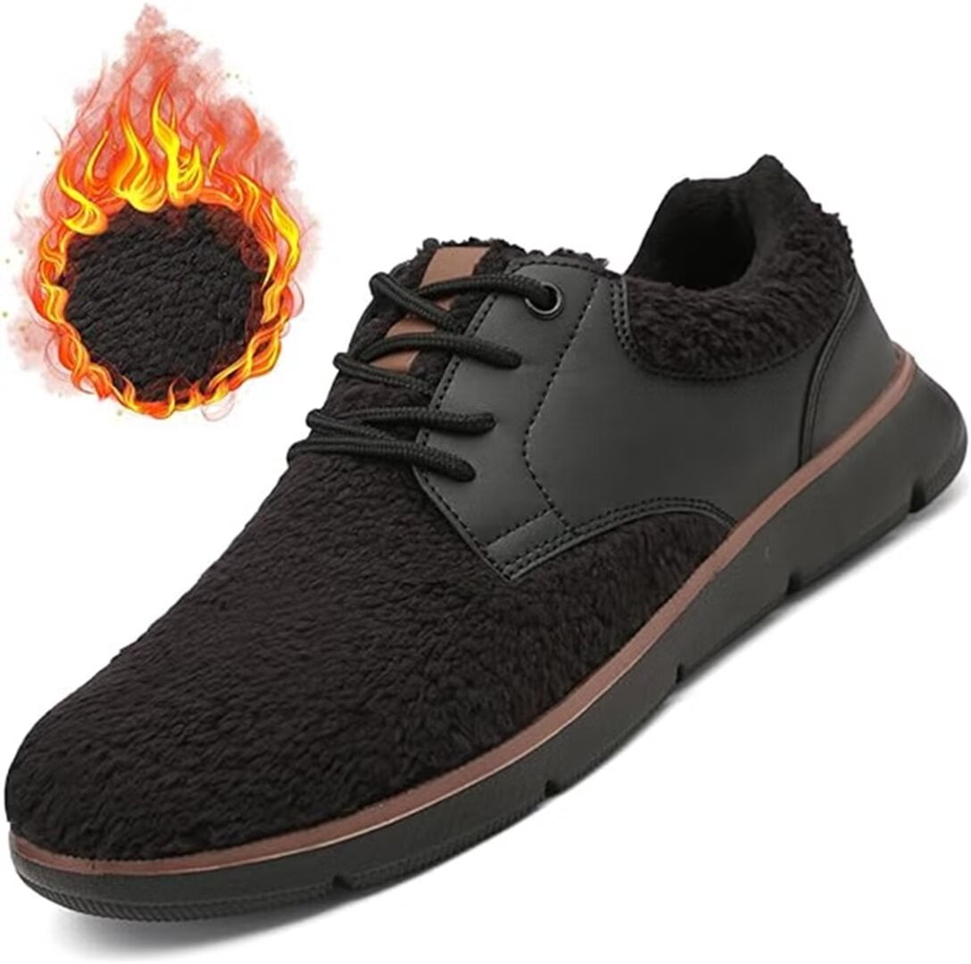 REUR RO RO Men's Cotton-Padded Shoes Winter Thickened Snow Boots Warm ...