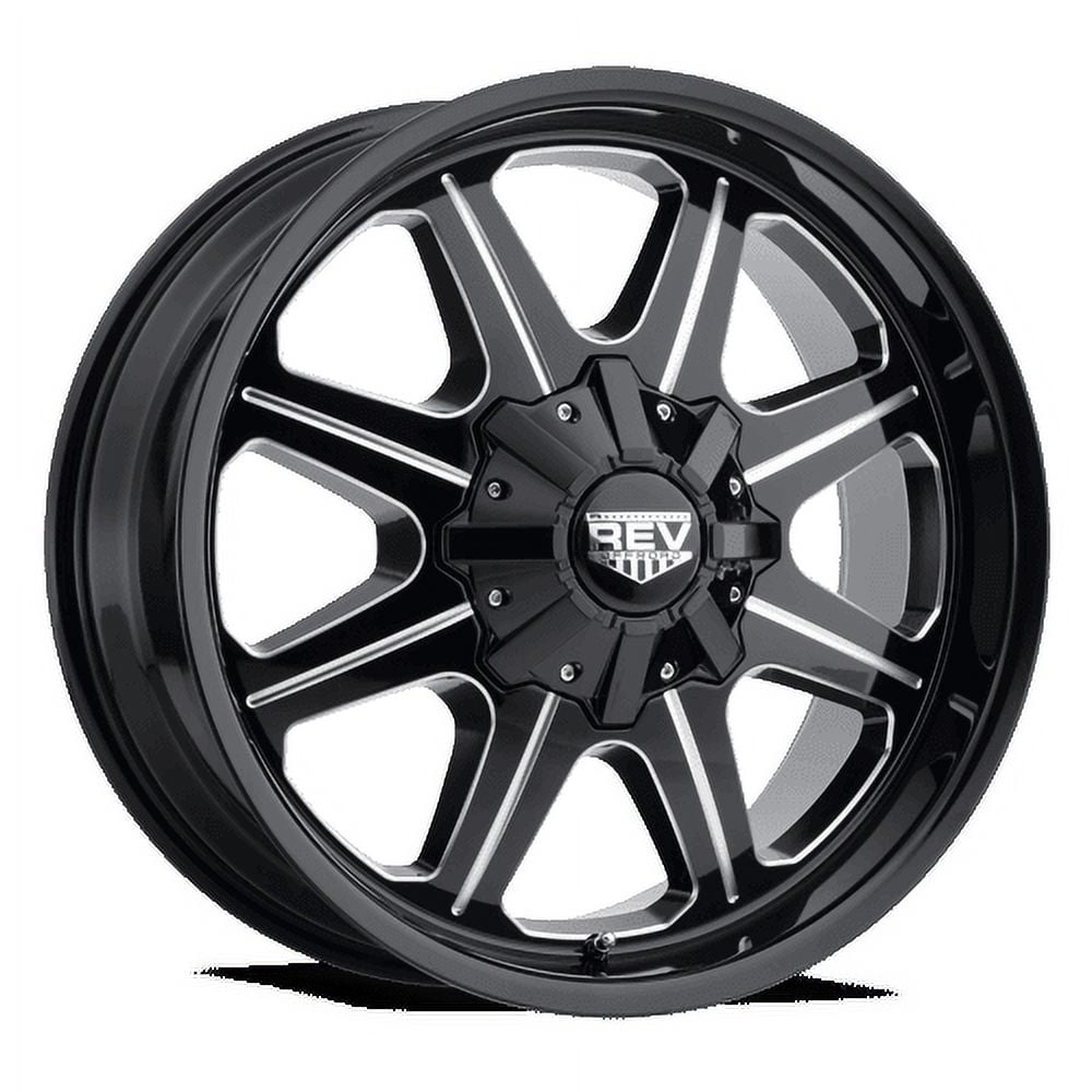 REV Wheels 823 Series 17x9 Black/Machined Lip Rims for Dodge, Ford ...