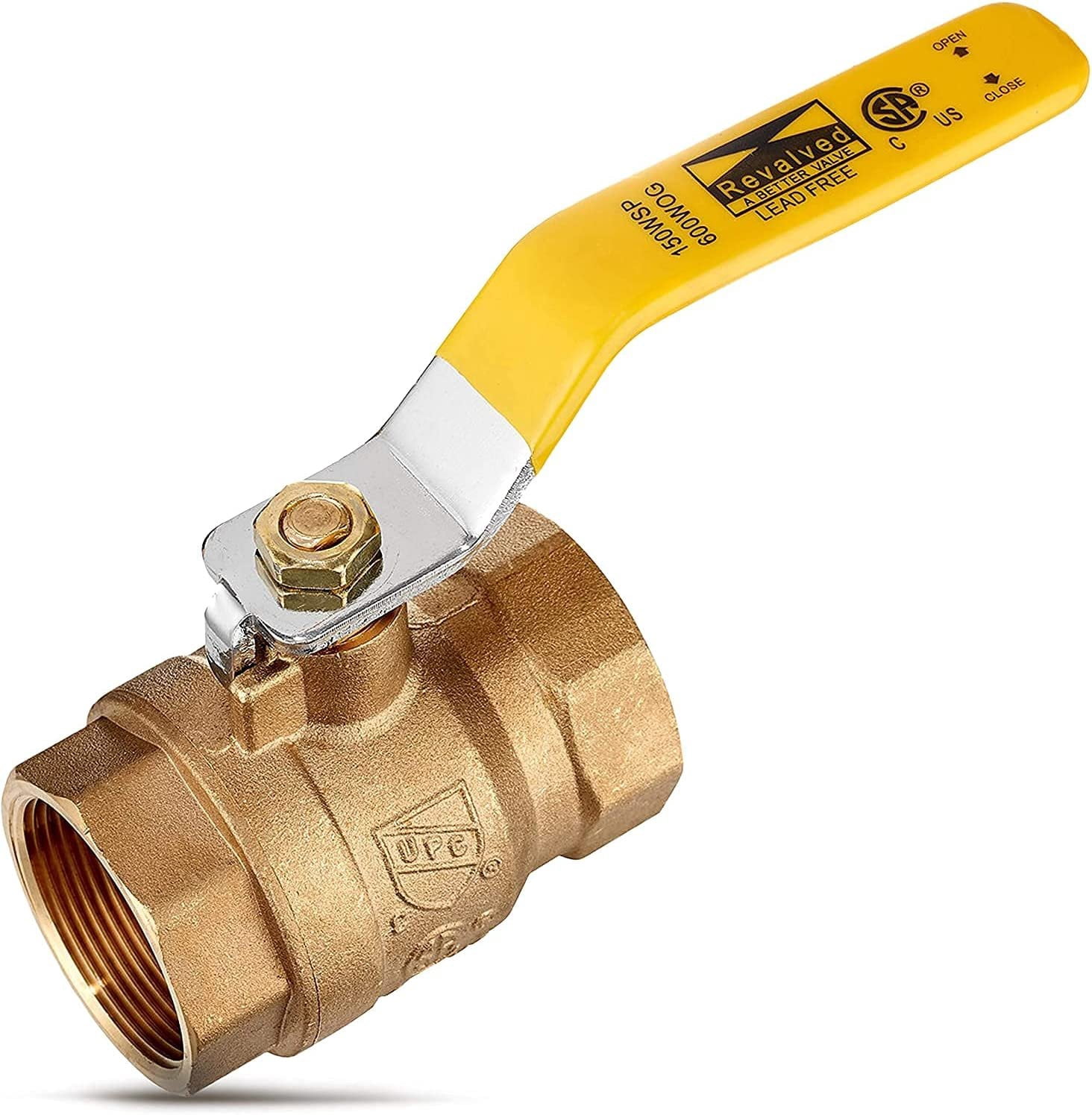 REVALVED Full Port 2-1/2 Brass Ball Valve Lead-Free Brass Valve, Female Threaded NPT Connector ...