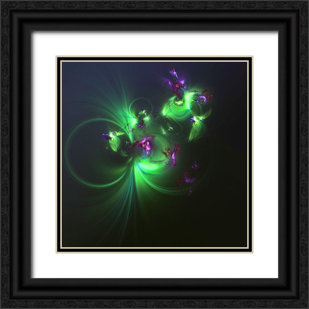 REVILO 20x20 Black Ornate Wood Framed with Double Matting Museum Art ...