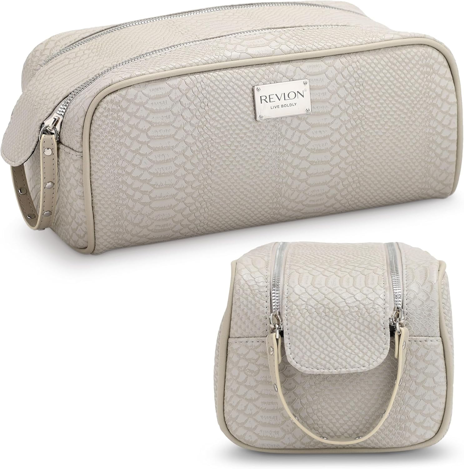 REVLON Croc Embossed Makeup Pouch, Makeup Organizer Bag & Travel Case ...