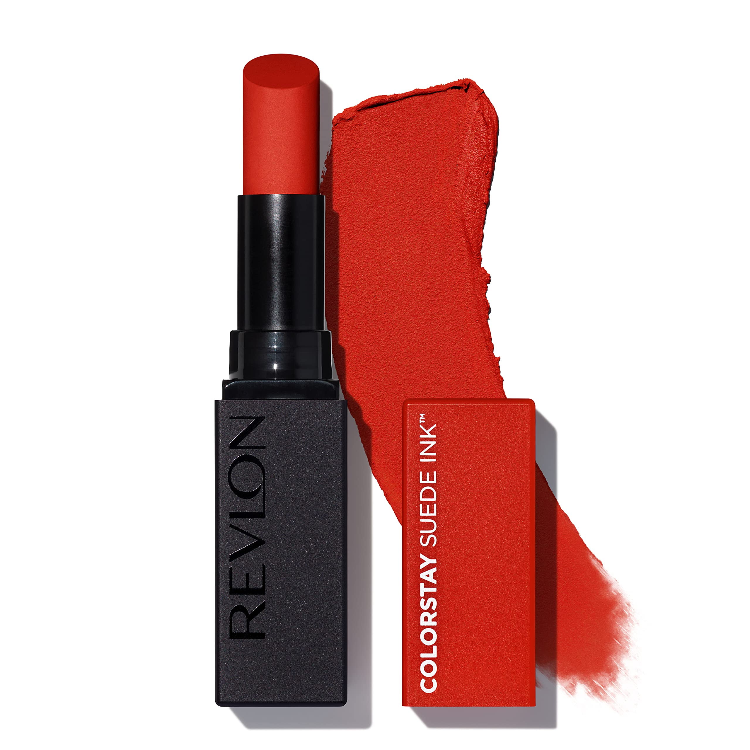 REVLON Lipstick, ColorStay Suede JKF25 Ink, Built-in Primer, Infused ...