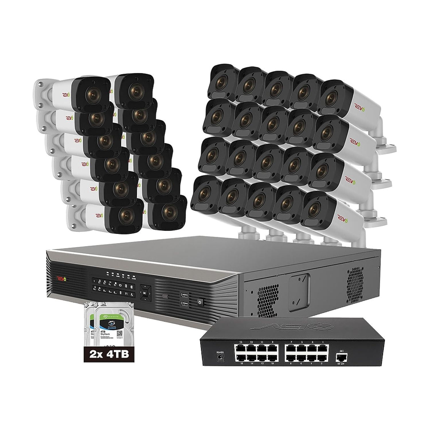 REVO America Ultra Plus HD 32 Ch. 8TB NVR Surveillance System with 32 2 ...