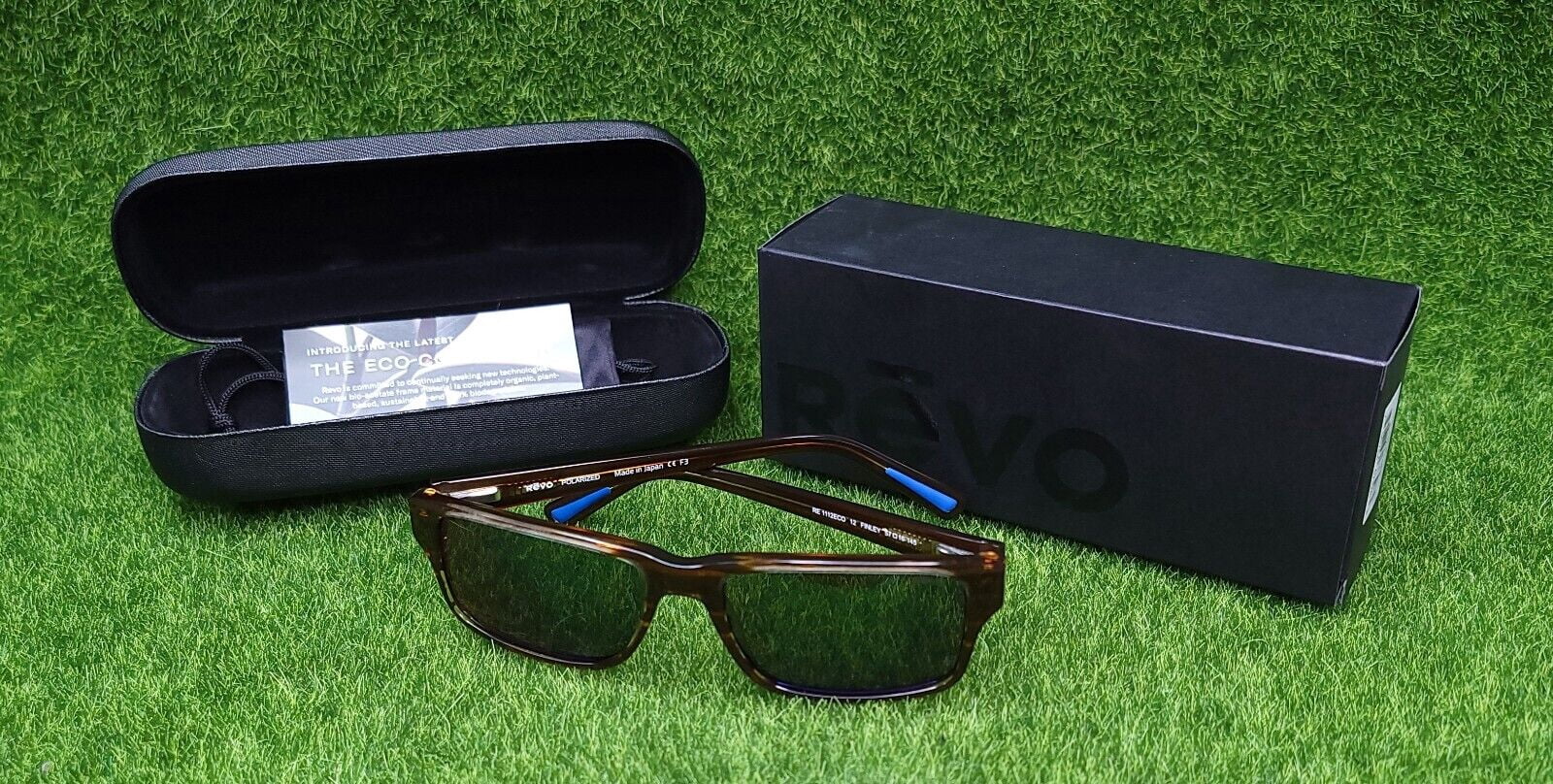 REVO Finley Brown Horn Evergreen Polarized ECO-FRIENDLY Sunglasses RE ...