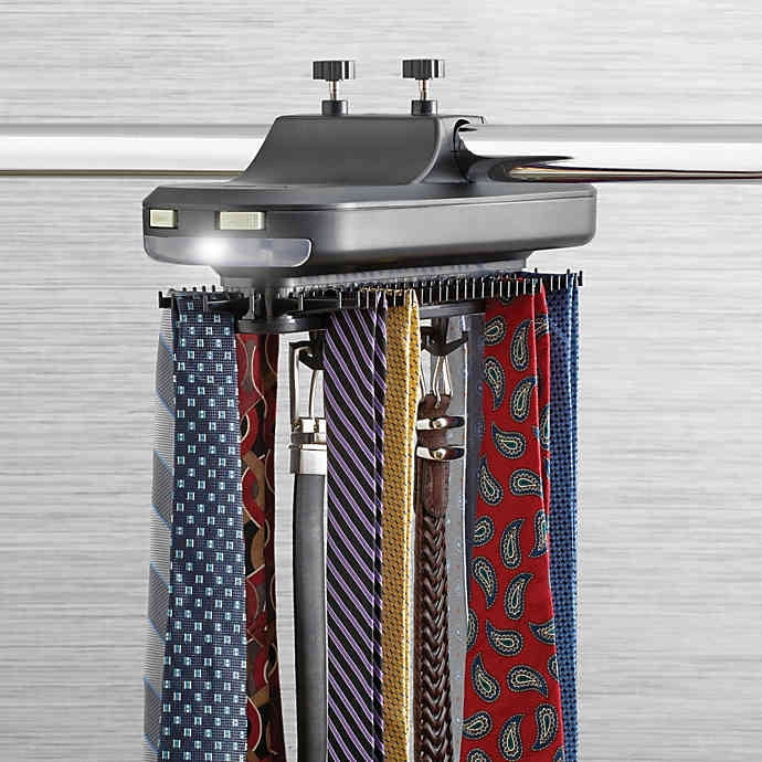 TieTender SmartRack Rotating Auto Tie Rack Plastic Scarf Hanger Hold 64 ...