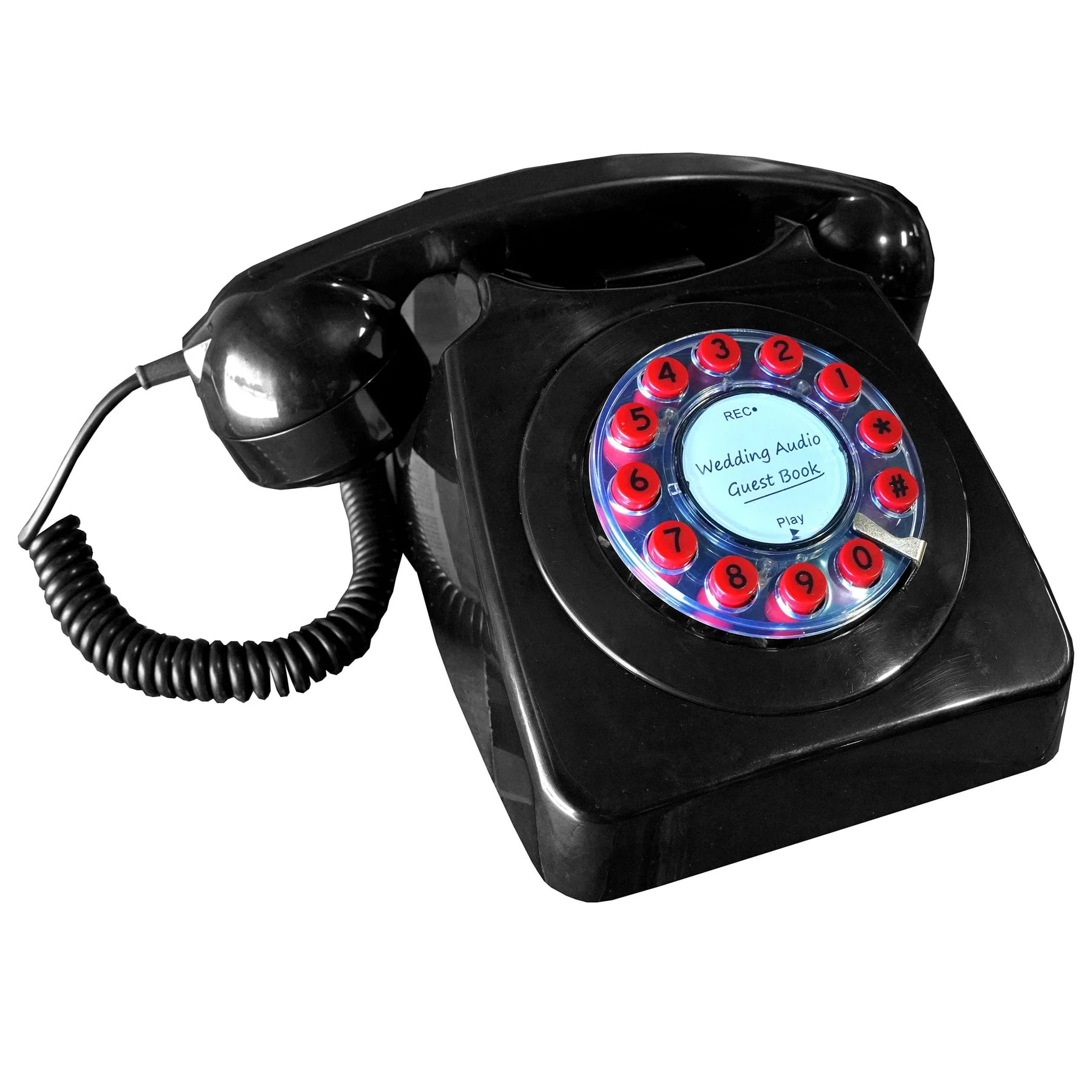 REVOSPIN Audio Guest Book Wedding Phone with Red Dial for Party Wedding ...