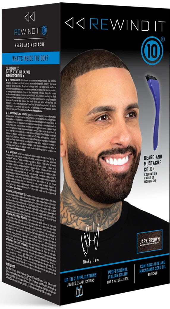 REWIND IT 10 Dark Brown Beard and Mustache Color - Walmart.com