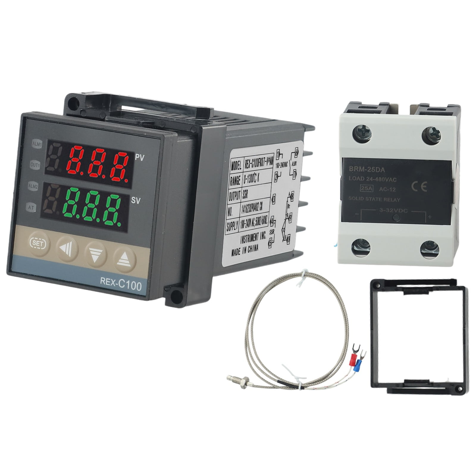 REX-C100 Intelligent TemperatureController SSR 25DA K Thermocouple Heat Sink Kit - Walmart.com