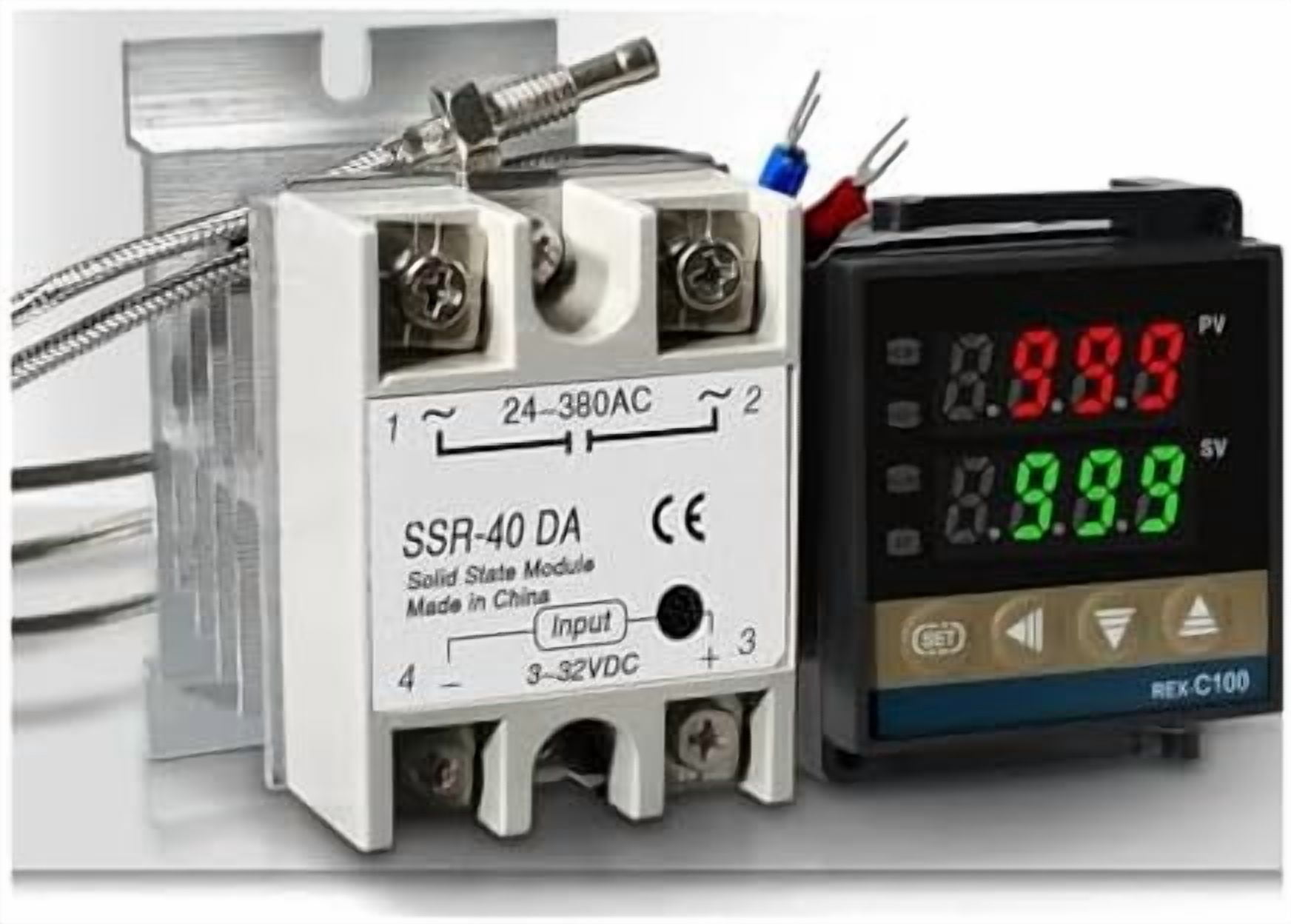 REX-C100 PID Temperature Controller 220v 400 Degree Digital Thermostat Output 40A SSR K Type ...