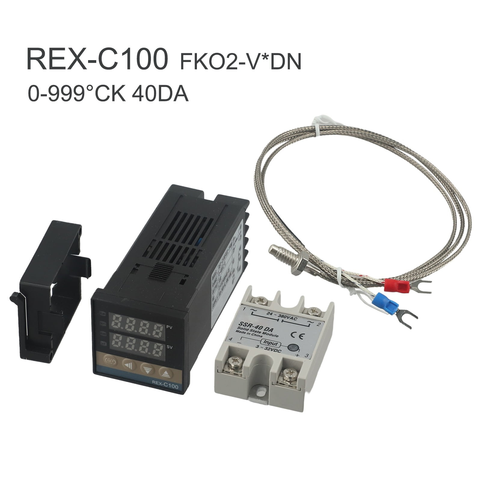 Rex-C100 Ssr Dn+Ssr-40Da+M6 British 1Mtemperature Controller And Thermocouple - Walmart.com