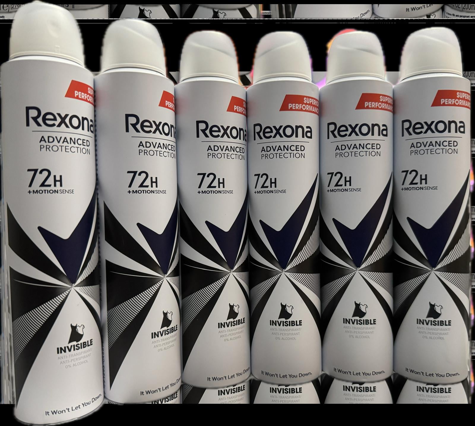 REXONA ADVANCED PROTECTION 72H + MOTION SENSE INVISIBLE 6 BOTTLES 200mL ...