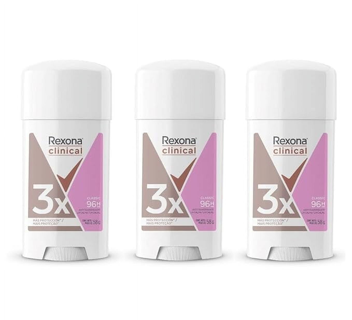 Rexona Clinical Classic Antitranspirante en Crema, 3 Piezas, Underarm ...