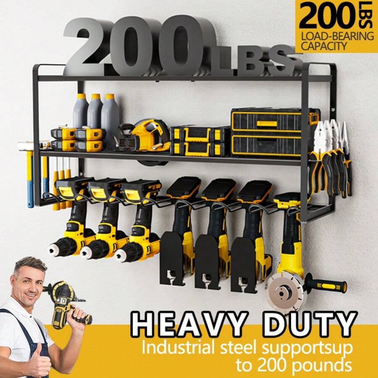REZJSWFSMMJ Heavy Duty Power Tool Organizer Wall Mount, Cordless Drill ...
