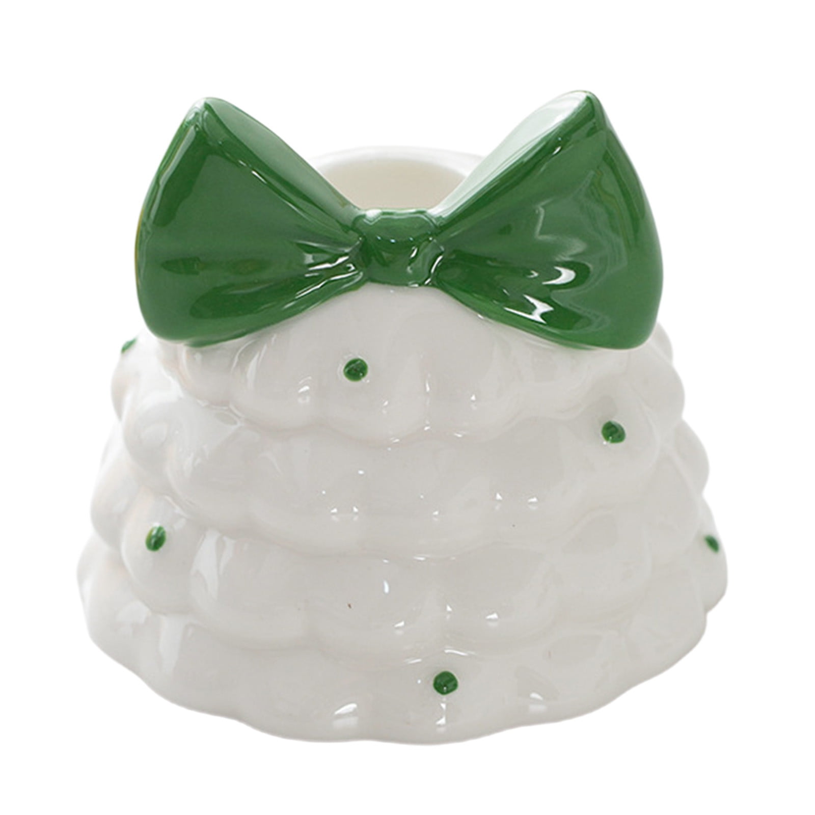 REZUOFI 2 Pcs Festive Bow Candle Holder, Ceramic Christmas Table ...