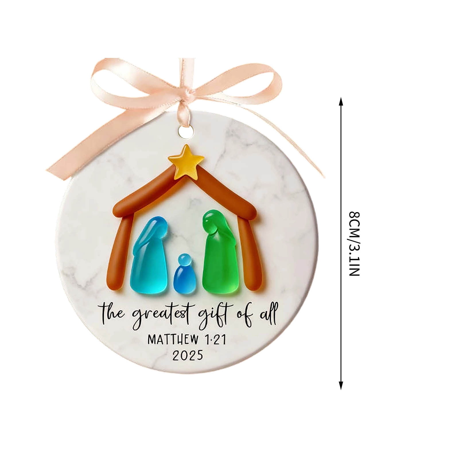 REZUOFI 2 Pcs Nativity Scene Christmas Decor for Jesus Birth ...