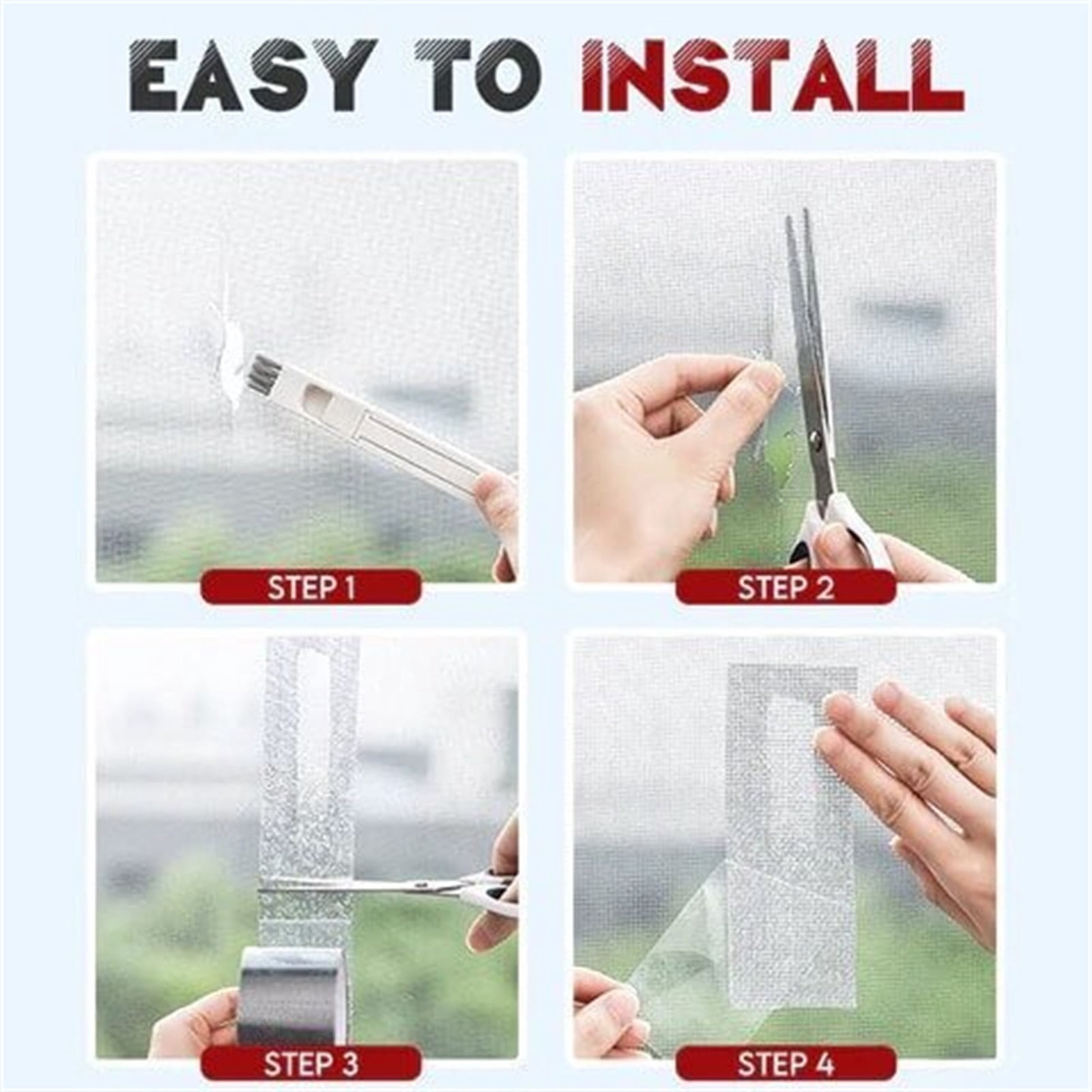 REZUOFI 2 Pcs White Door Fly Screen Mesh Repair Tape, Self Adhesive for ...