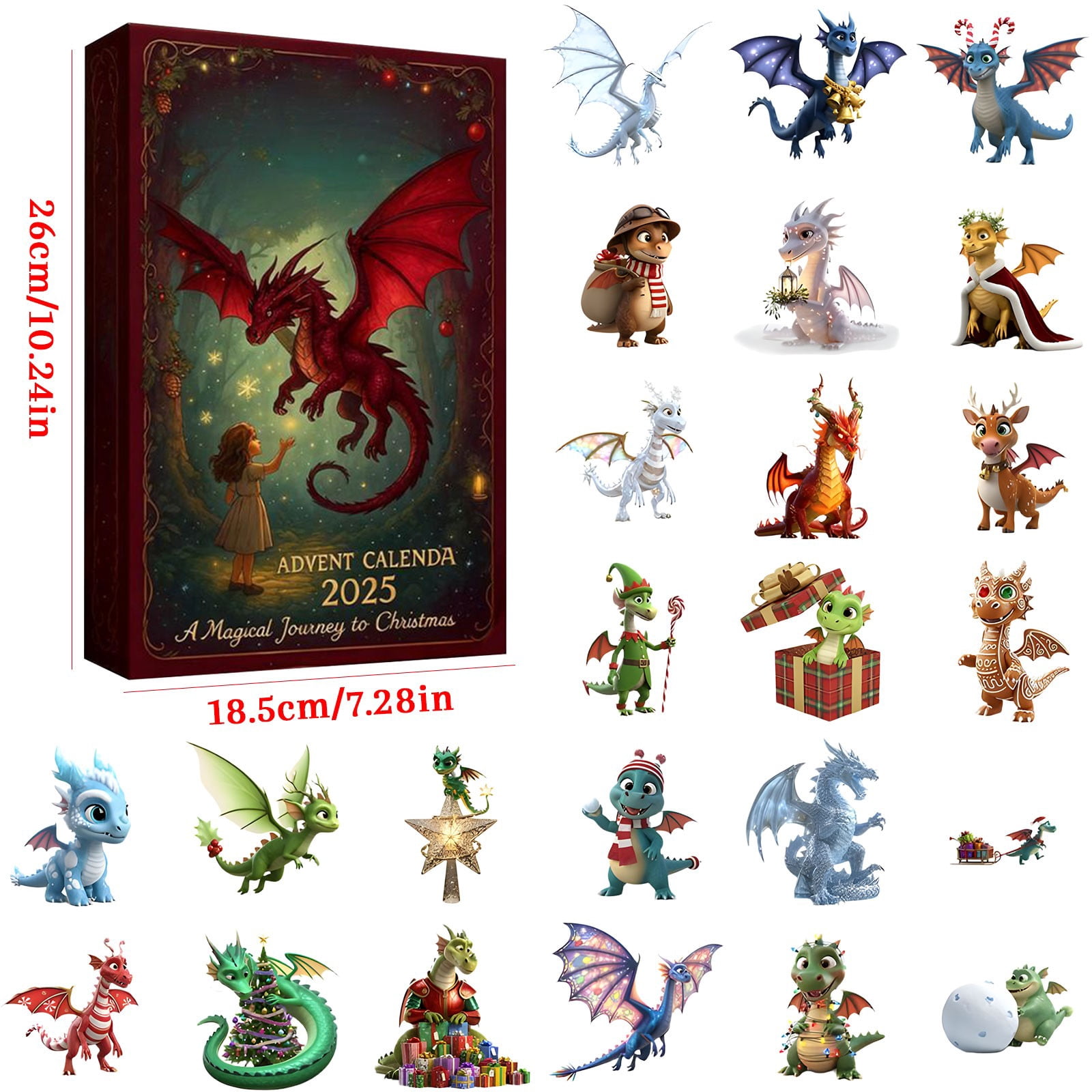 REZUOFI 4 Pcs 24 Days 2025 Forest Advent Calendar, Magical Dragon ...
