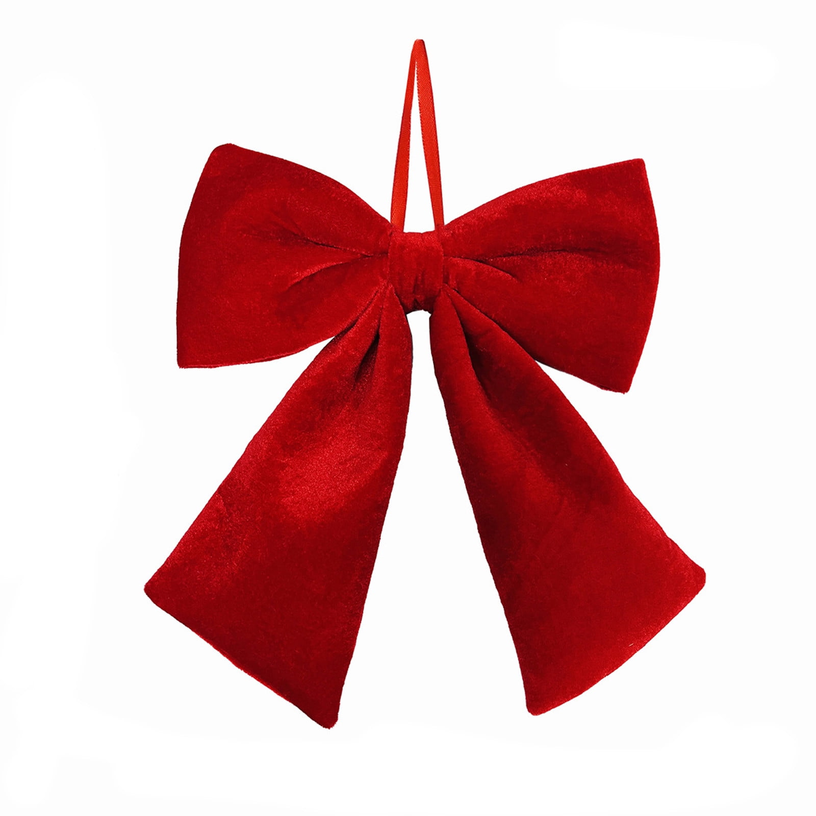REZUOFI 4 Pcs Red Velvet Christmas Bow Pendant - Flocked Decor for Tree ...