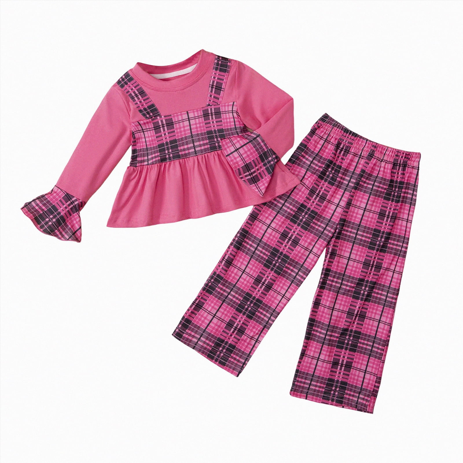 REgarm Toddler Girls Clothes Fall Winter Outfits Plaid Shirt Pants ...