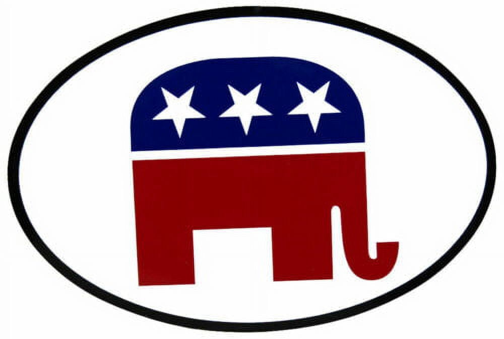 REpublican Party Elephant White Oval Decal Bumper Sticker - Walmart.com