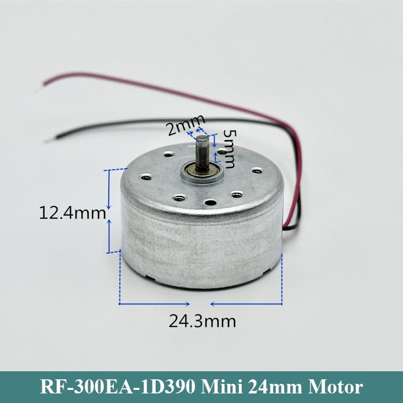 RF-300EA-1D390 DC 1.5V 3V 5V 6V 7250RPM Mini Mute 24mm Round Spindle ...