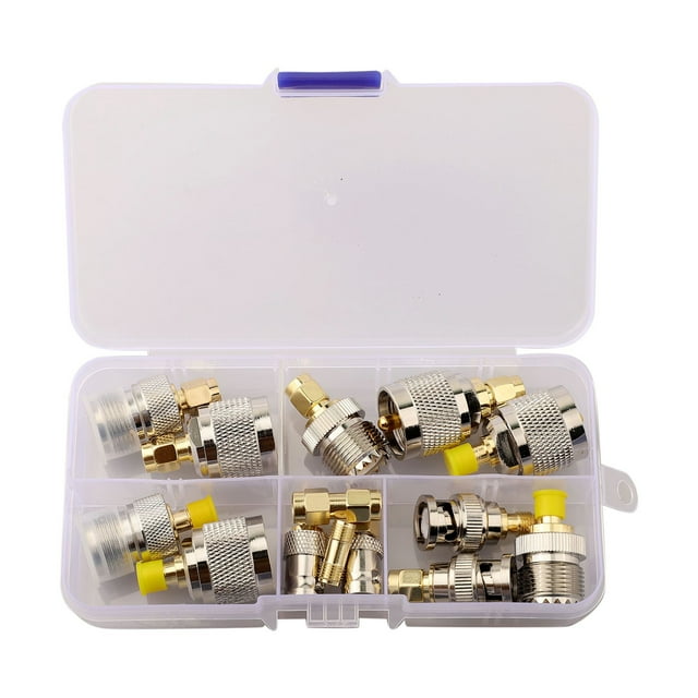 RF Connector Adapter Kit 14pcs SMA to SMA BNC UHF N Type Coupling Nuts ...