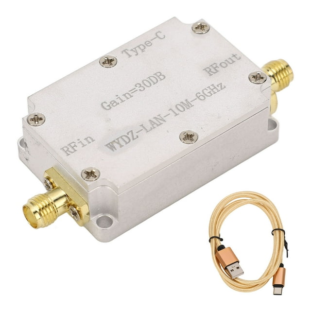 RF WideBand Amplifier Low Noise Amplifier LNA 10M‑6Ghz High Gain SMA Female Connector for Radio ...