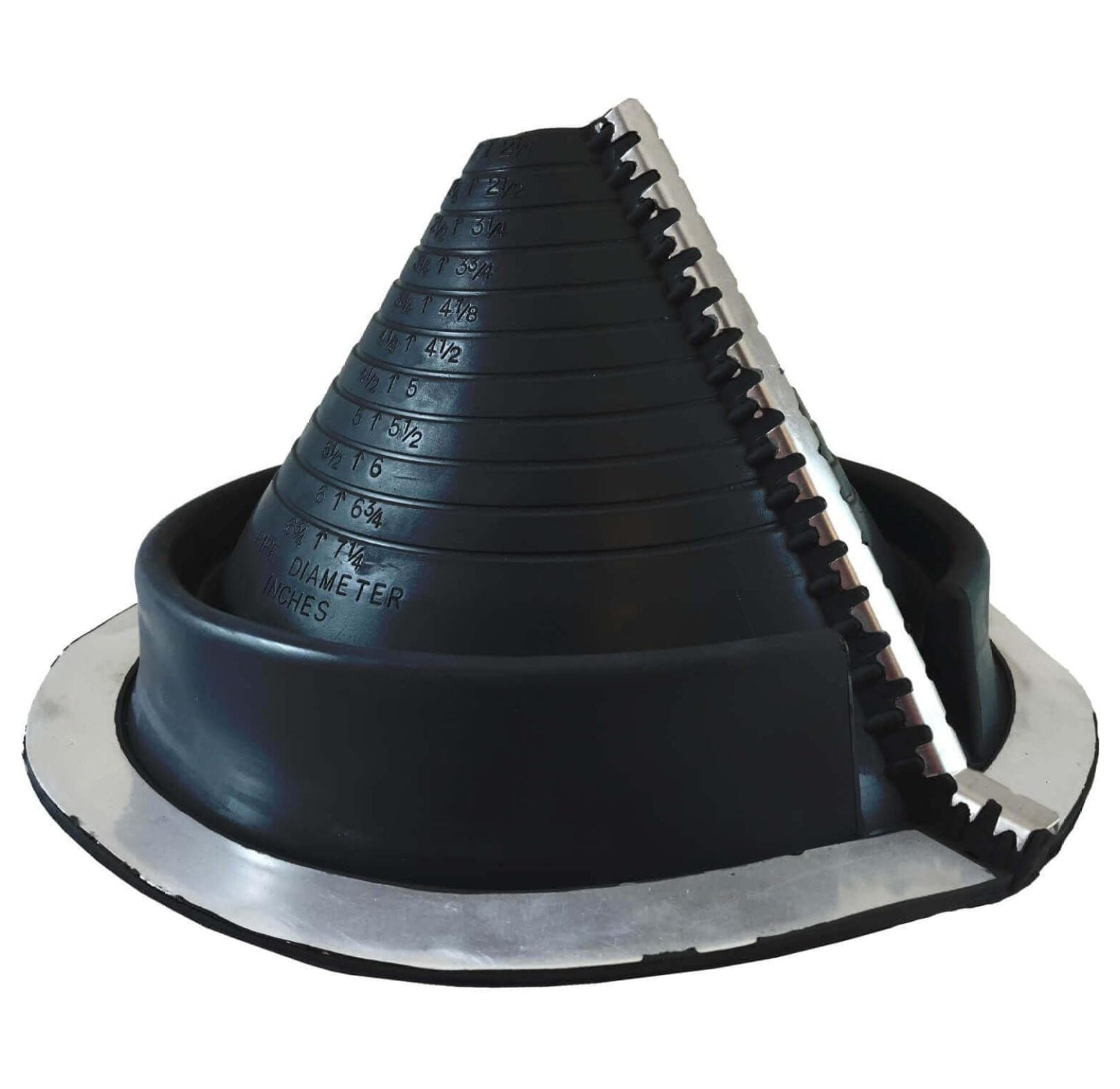 RF802B (2" - 7-1/4") RETROFIT Black EPDM Flexible Pipe Flashing Dektite ...