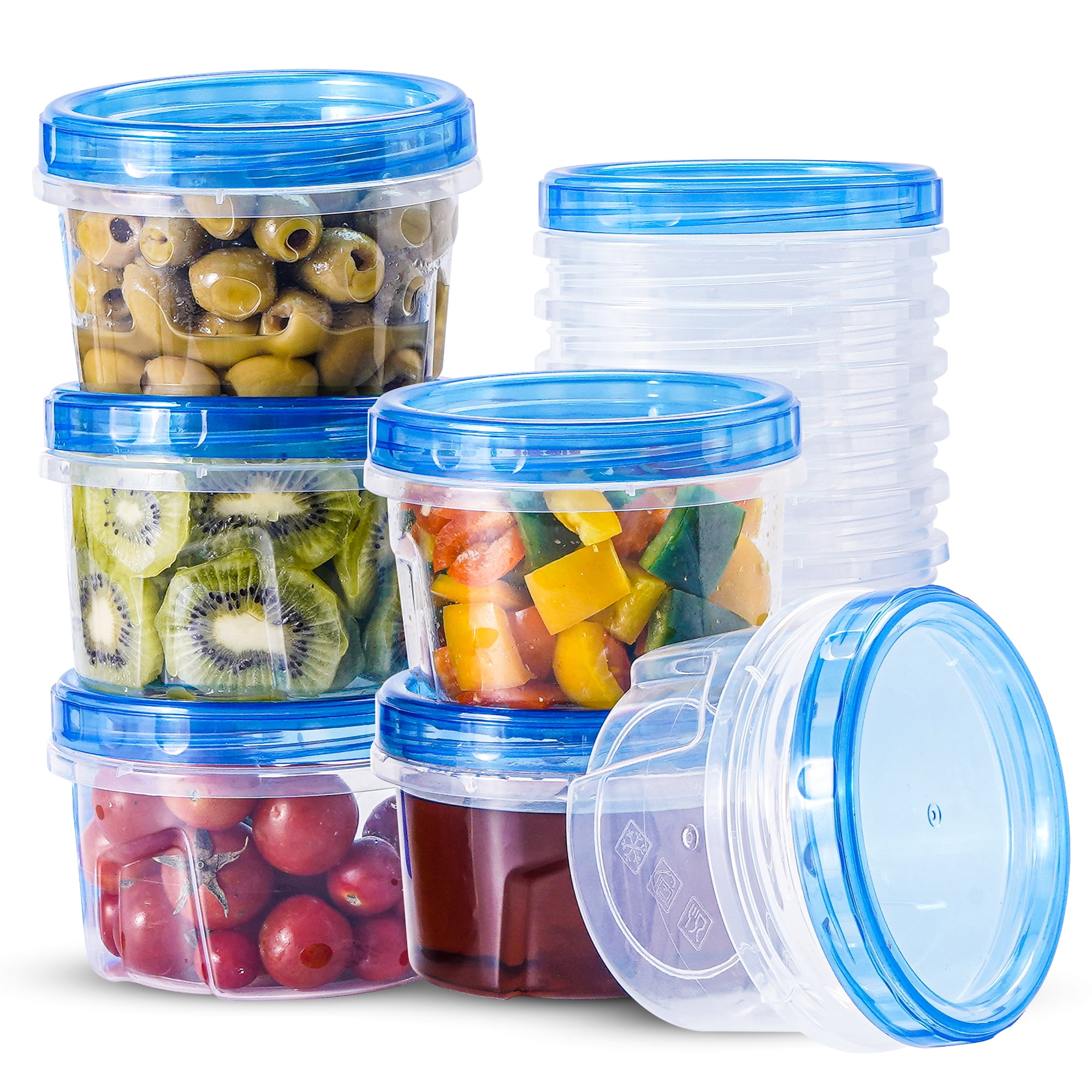 RFAQK 24 PCS Freezer Soup Containers with Lids-12 Plastic 16 oz Deli ...