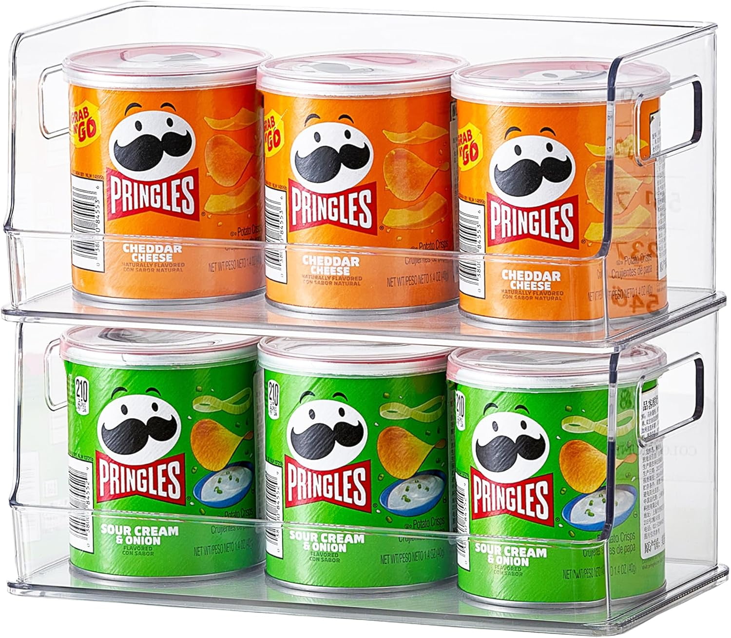 RFCUIBIJ 10" Wide Stackable Pantry Organizer Bins Open Front Plastic ...