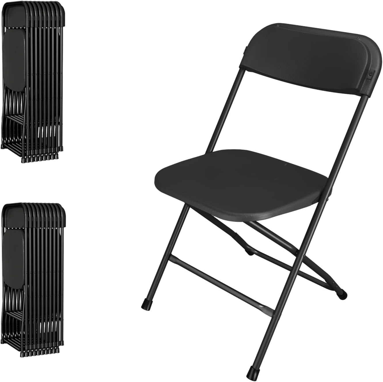 RFCUIBIJ 10 Pack Black Portable Party Chairs Plastic Folding Chair ...