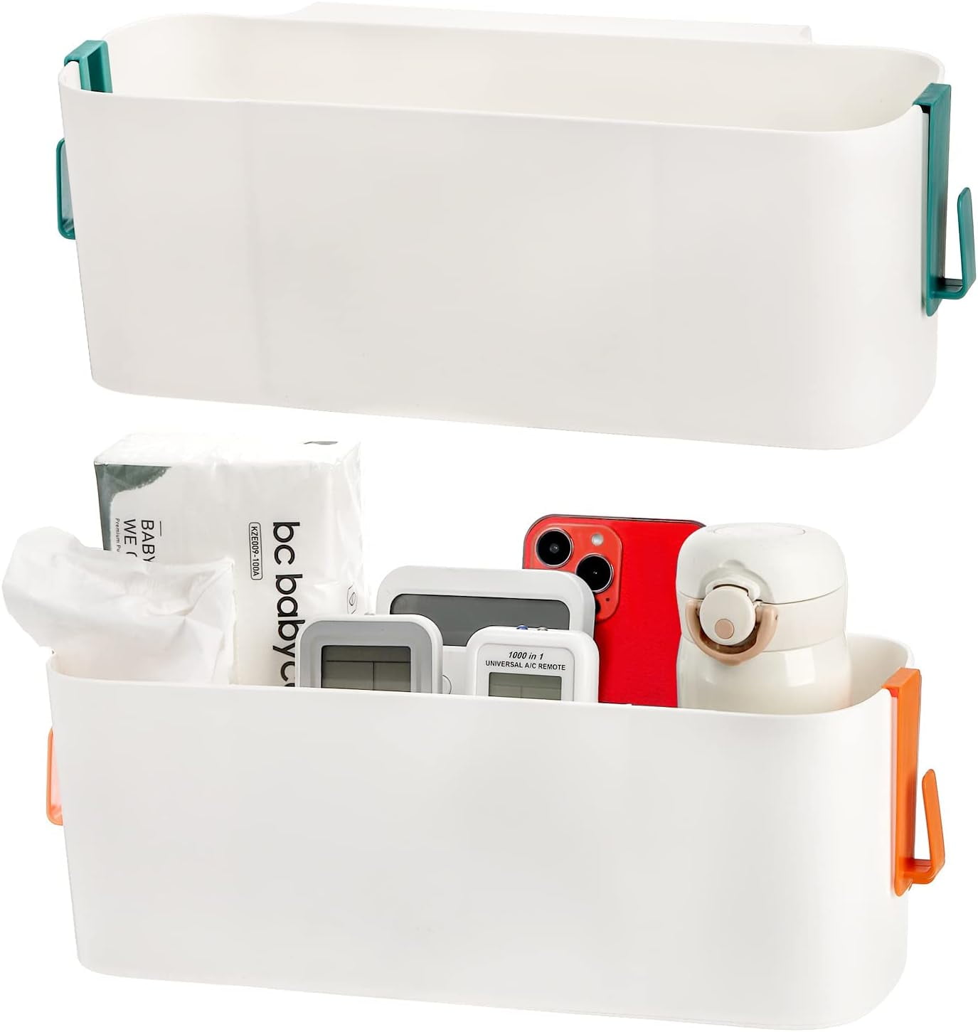 RFCUIBIJ 2 Pack Bedside Caddy Organizer Plastic Bunk Bed Shelf Dorm ...