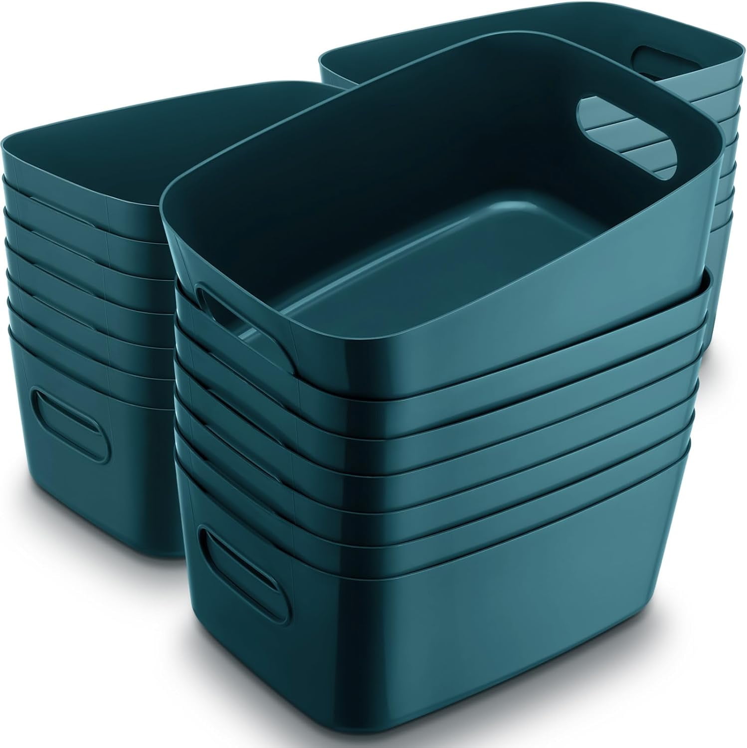 RFCUIBIJ 21 Pack Plastic Storage Baskets Plastic Storage Bins Pantry ...