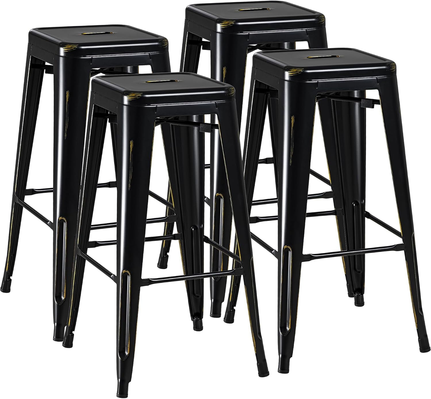 RFCUIBIJ 30 Inches Metal Bar Stools Bar Height High Backless Stools ...