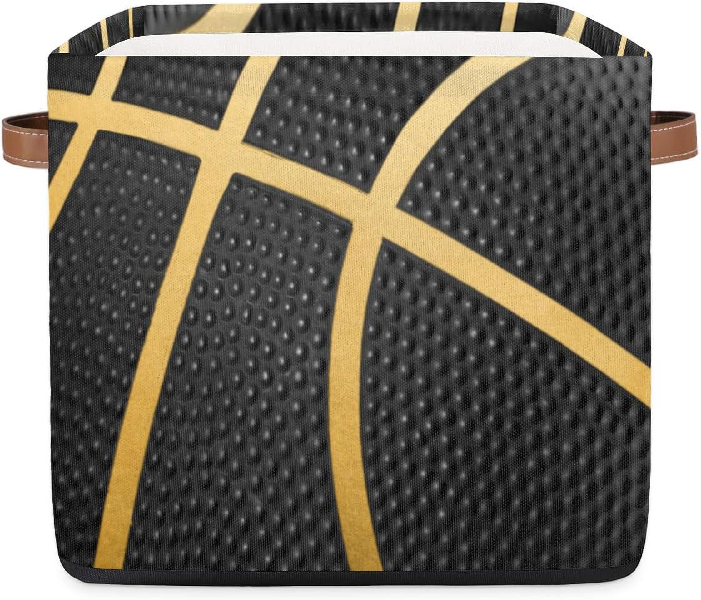 RFCUIBIJ Basketball Theme Storage Basket 13x13 Sport Collapsible Cube ...