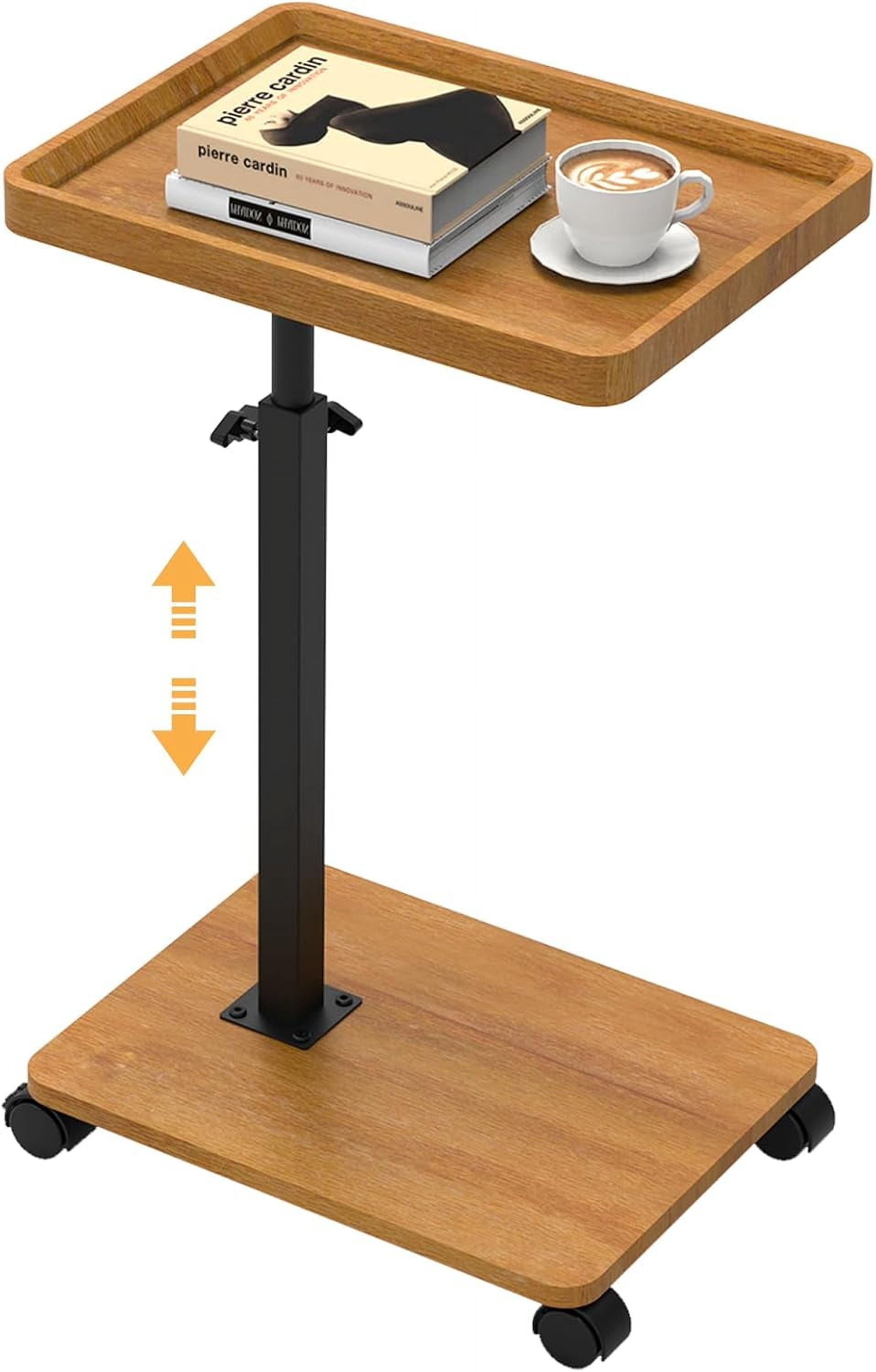 RFCUIBIJ C Table End Table Slide Under Couch Table with Wheels 360 ...