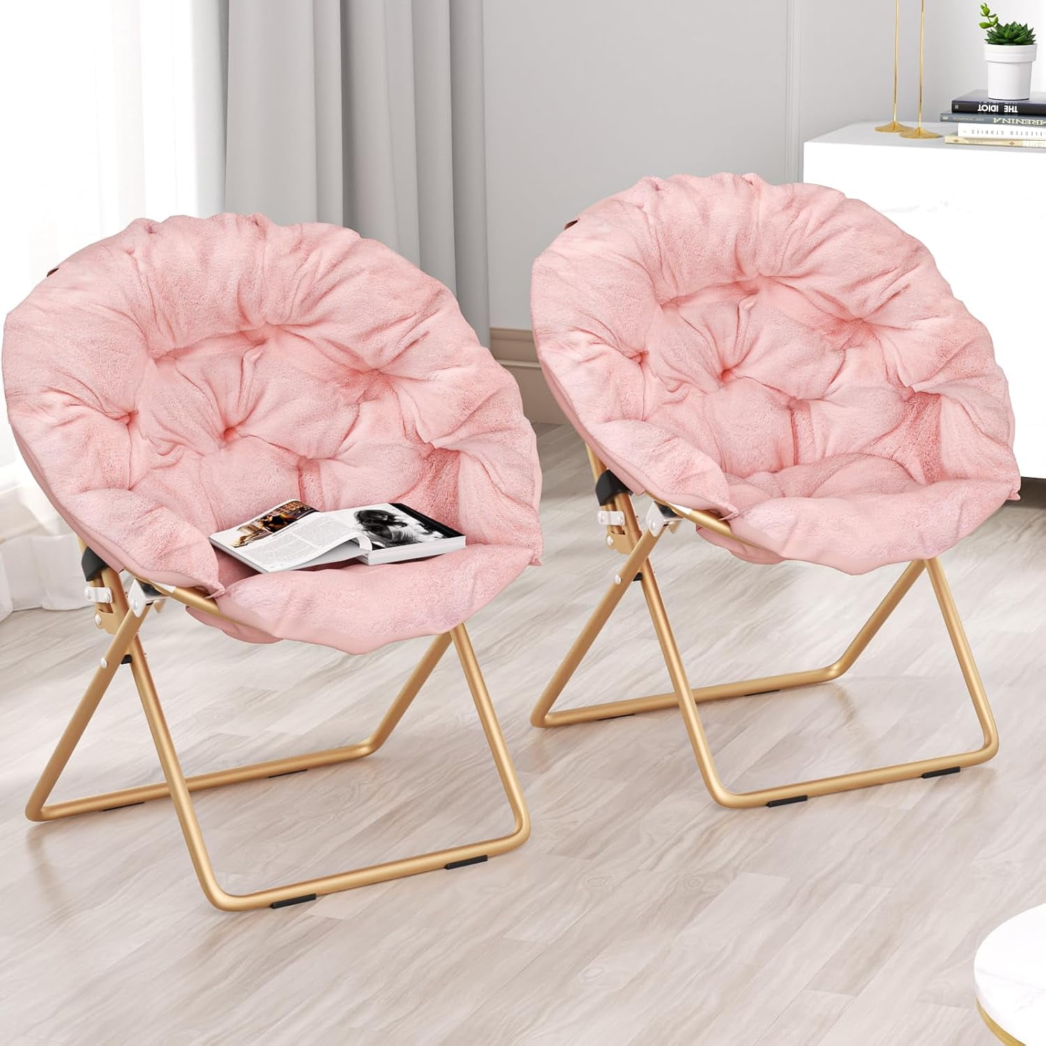 RFCUIBIJ Foldable Oversized Moon Chairs Large Soft Lazy Cozy ...