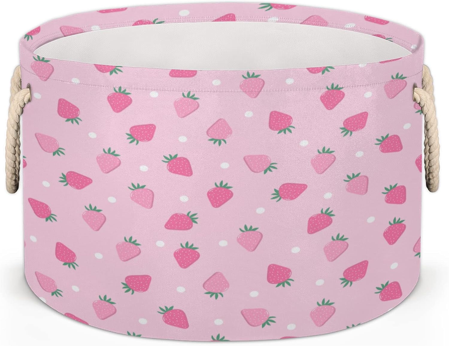 danneibiubiu Large Round Storage Basket Red Stitching Baseball ...