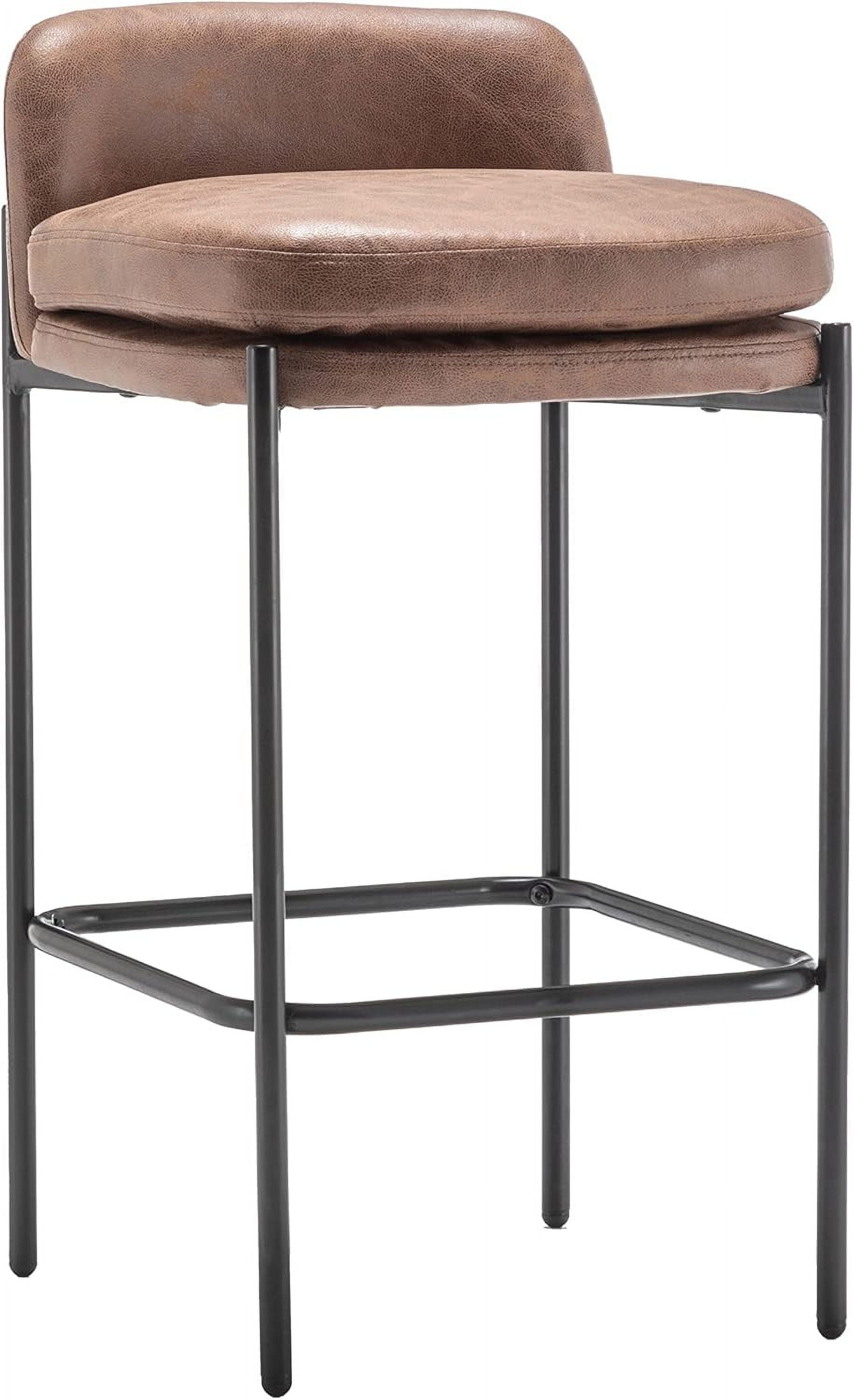 RFCUIBIJ Modern Mid-Back Counter Stool with Metal Base and Legs Cream ...