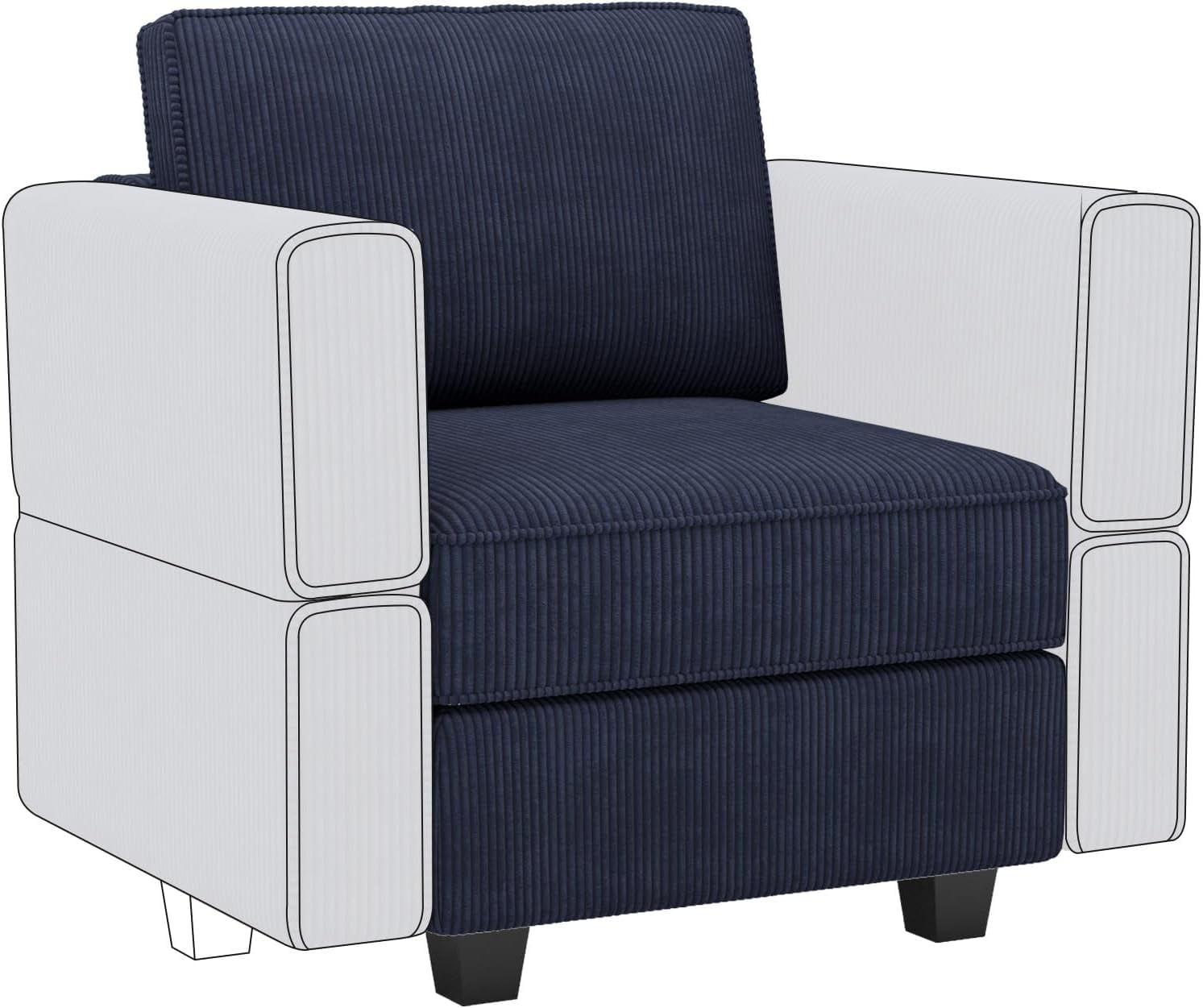 RFCUIBIJ Modular Sectional Sofa Armrest Backrest Module for Modular ...