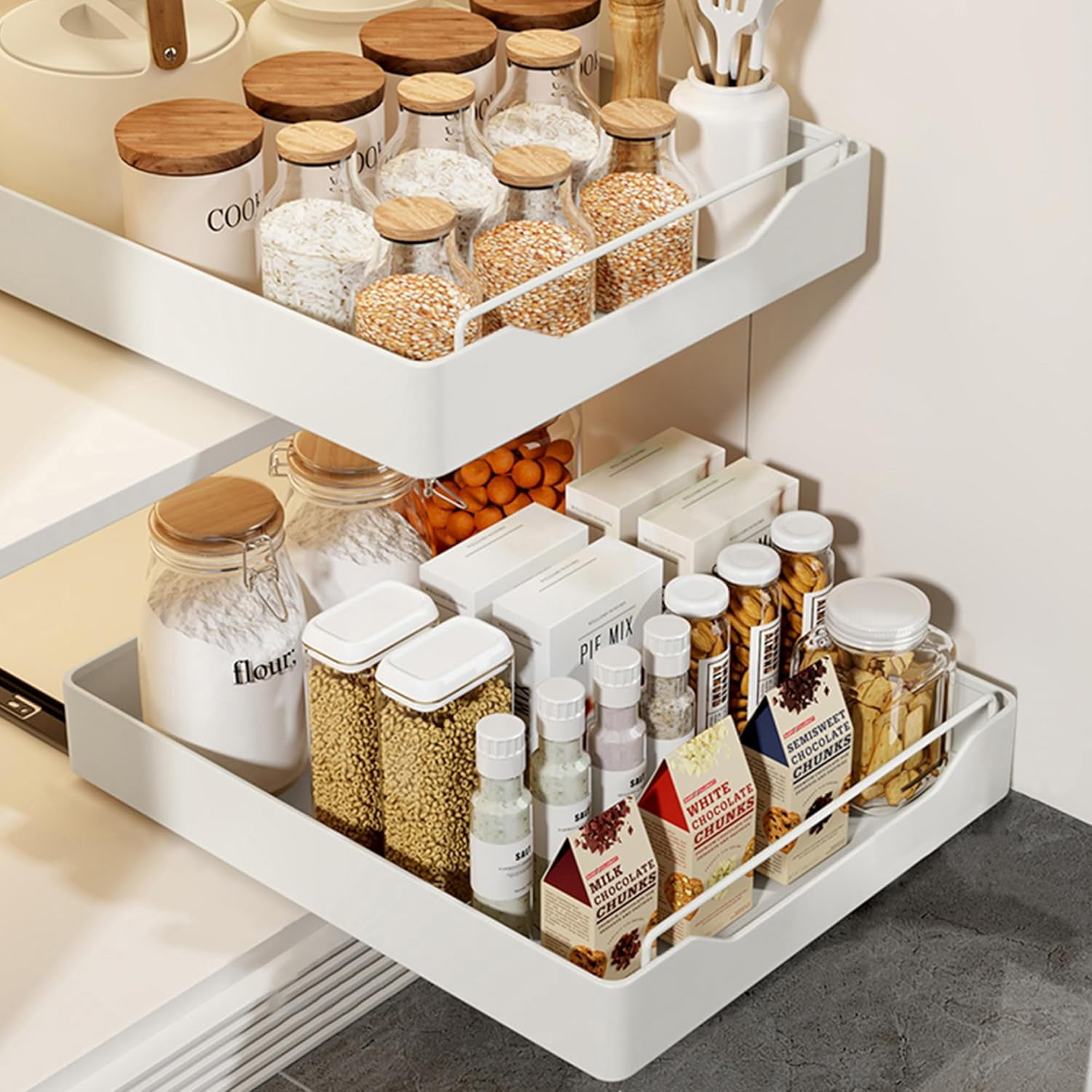 RFCUIBIJ Pull out Cabinet Organizer Fixed with Adhesive Nano Film Heavy ...