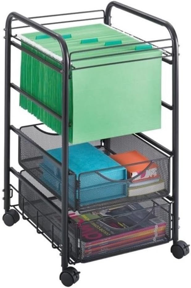 RFCUIBIJ Scranton & Co 2 Drawer Mesh File Cart in Black - Walmart.com