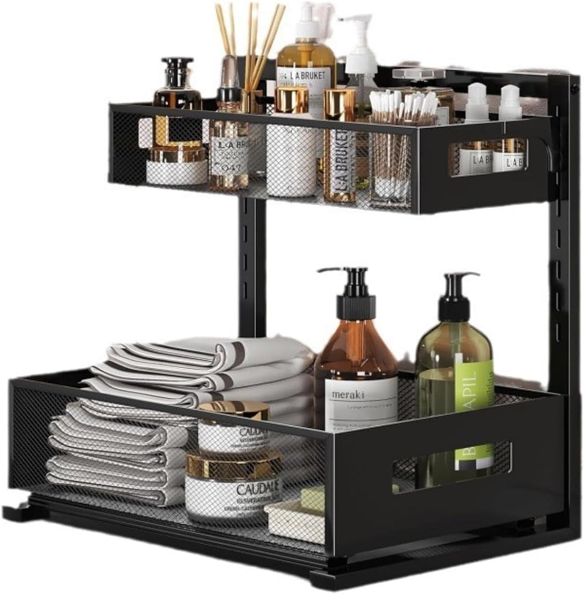 RFCUIBIJ Under Sink Organizer Multi-Purpose 2 Tier Pull Out Cabinet ...