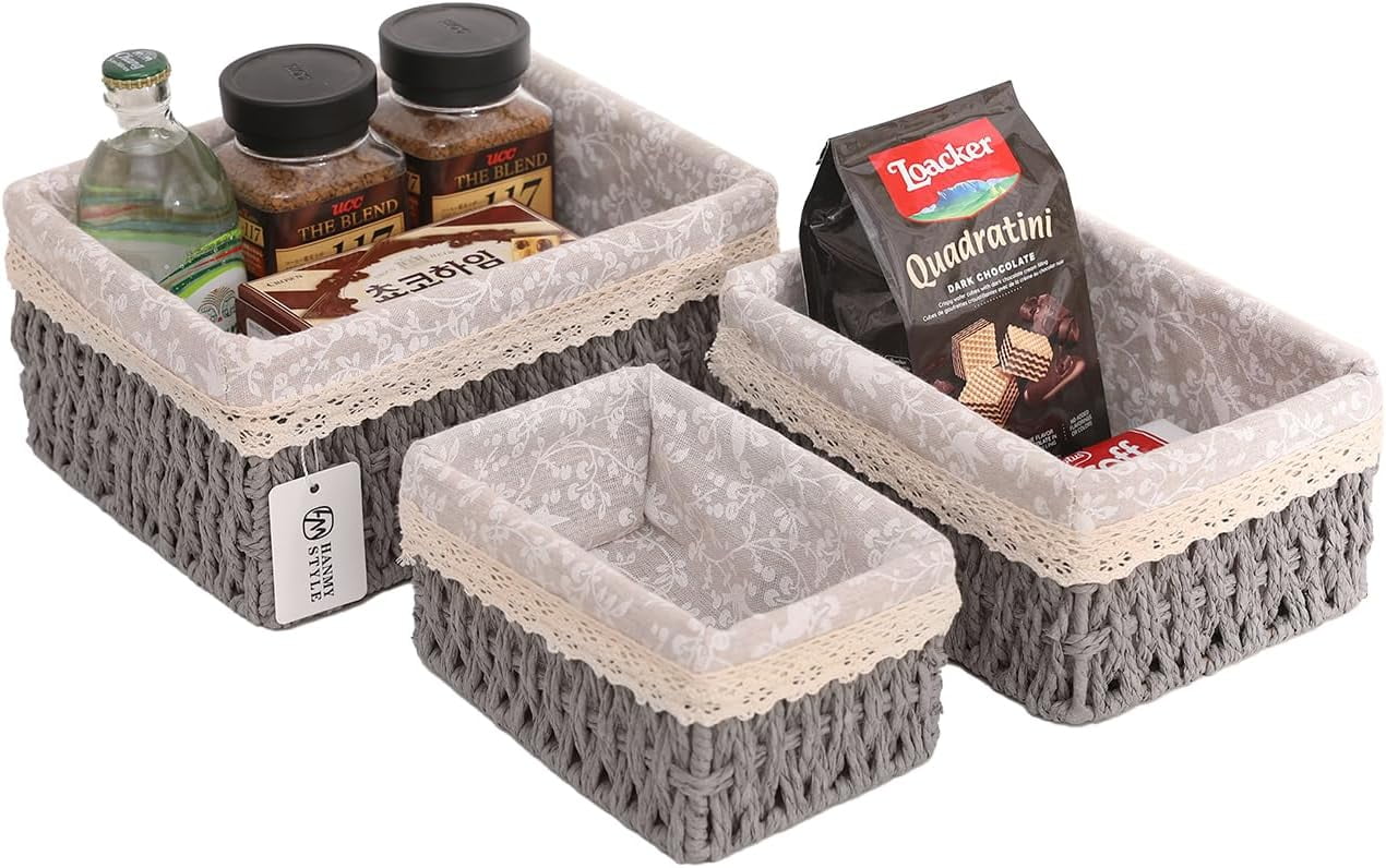 Hltser Small Paper Storage Baskets - Eco-Friendly Nesting Organizers ...