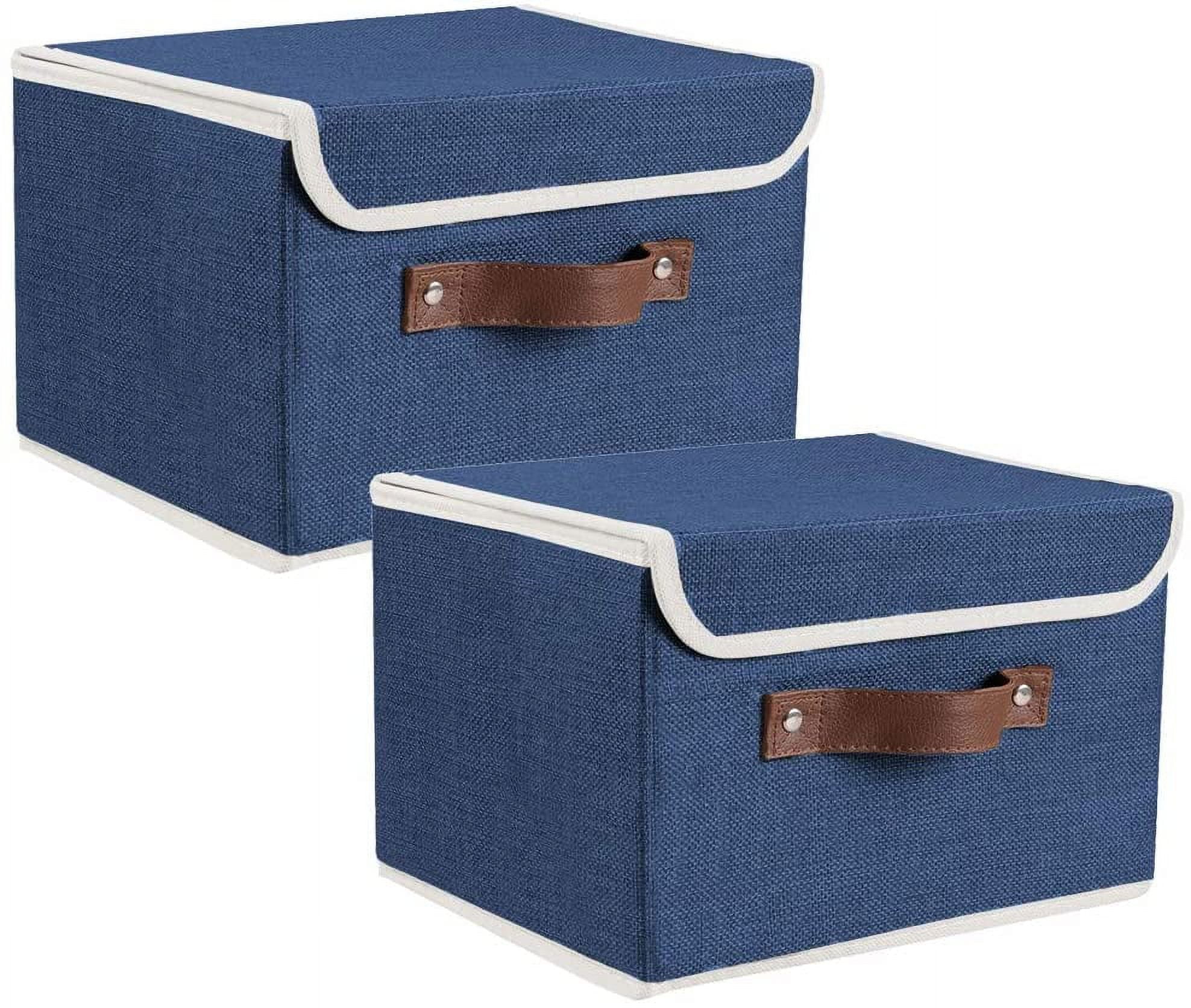 RFCUIBIJ Storage Bins Boxes with Lids 2 Pack Decorative Storage Boxes ...