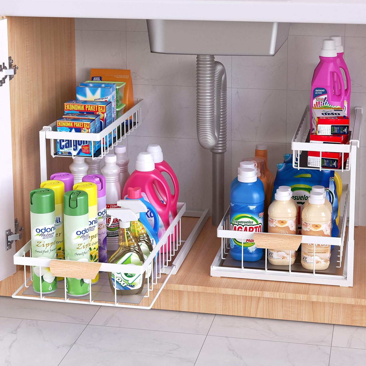 RFCUIBIJ metal kitchen Bathroom Drawer Organizers and Storage Pull Out ...