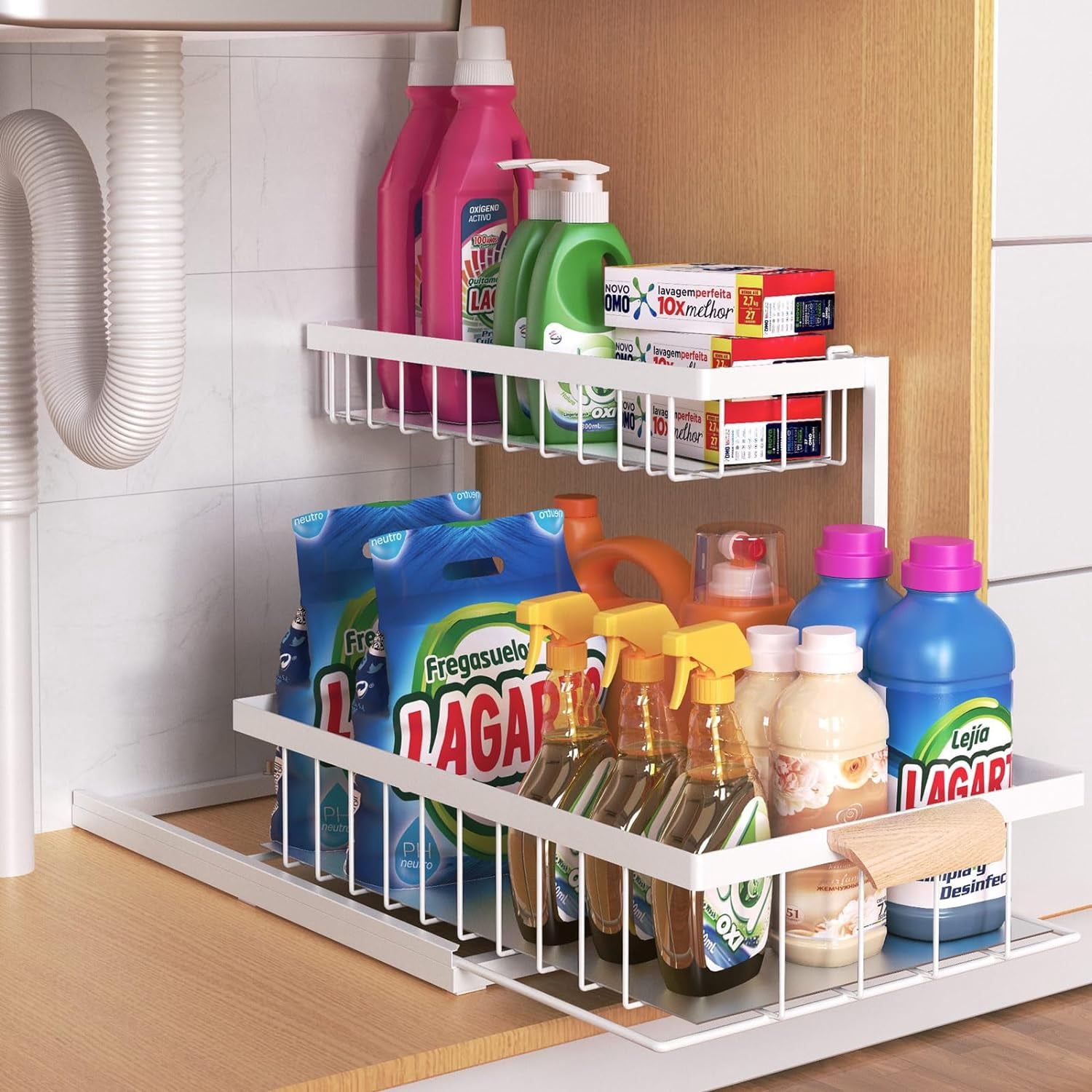 RFCUIBIJ metal kitchen Bathroom Drawer Organizers and Storage Pull Out ...