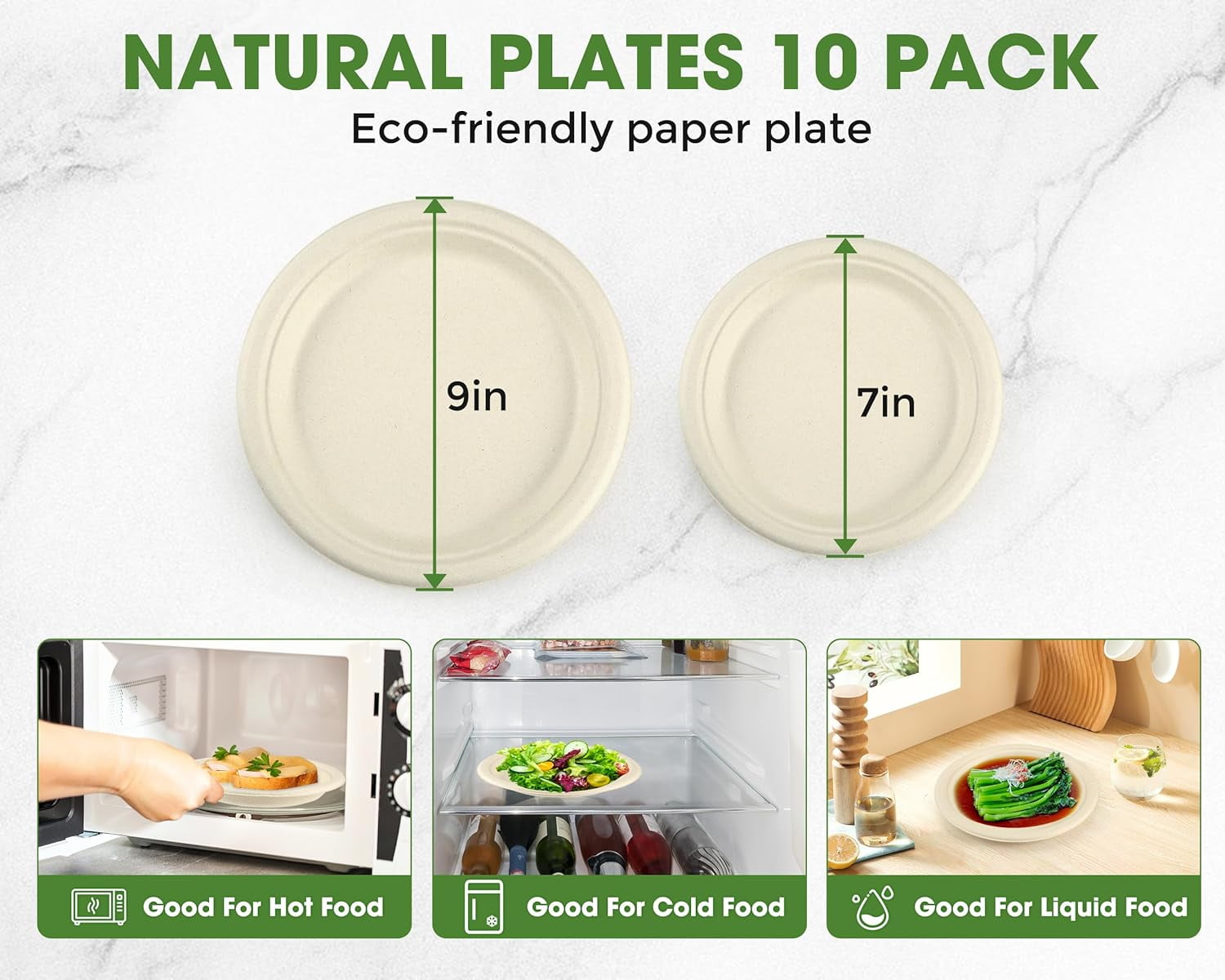 RFGBRG-250 Pack Paper Plates Set Party Supplies Severs 50 Guests ...