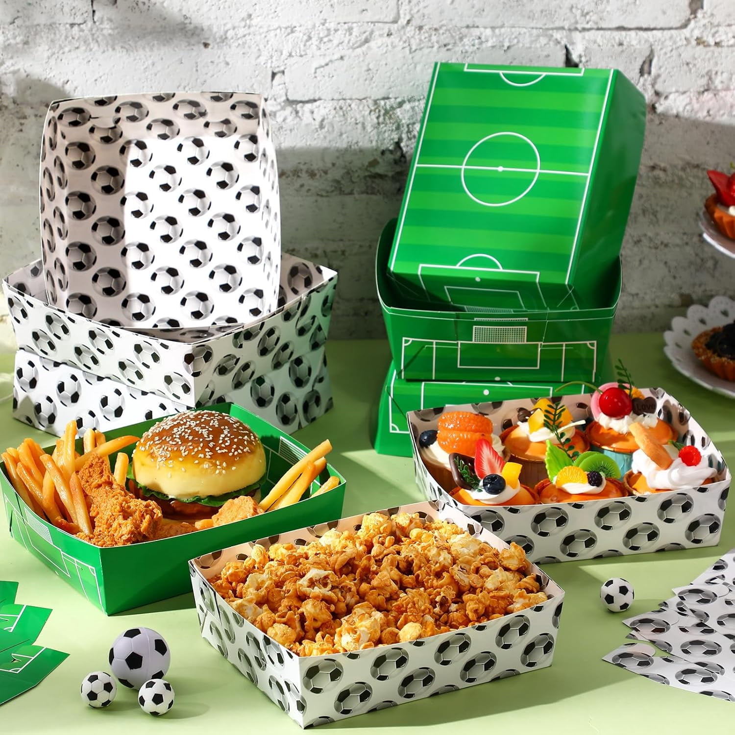 RFGBRG-36 Pack Soccer Party Supplies Large 5 lb Soccer Plates Trays ...
